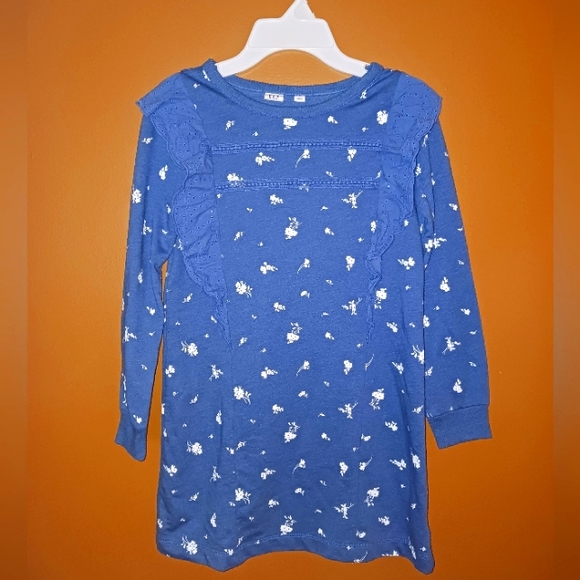 GAP | Dresses | Gap Kids Blue White Floral Long Sleeve Dress | Poshmark